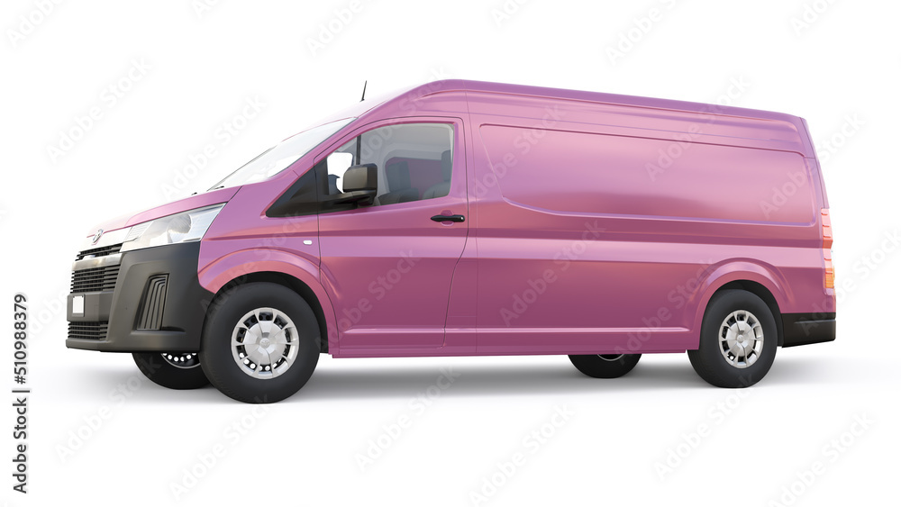 Tokyo, Japan. April 12, 2022: Toyota Hiace. Pink commercial van for ...