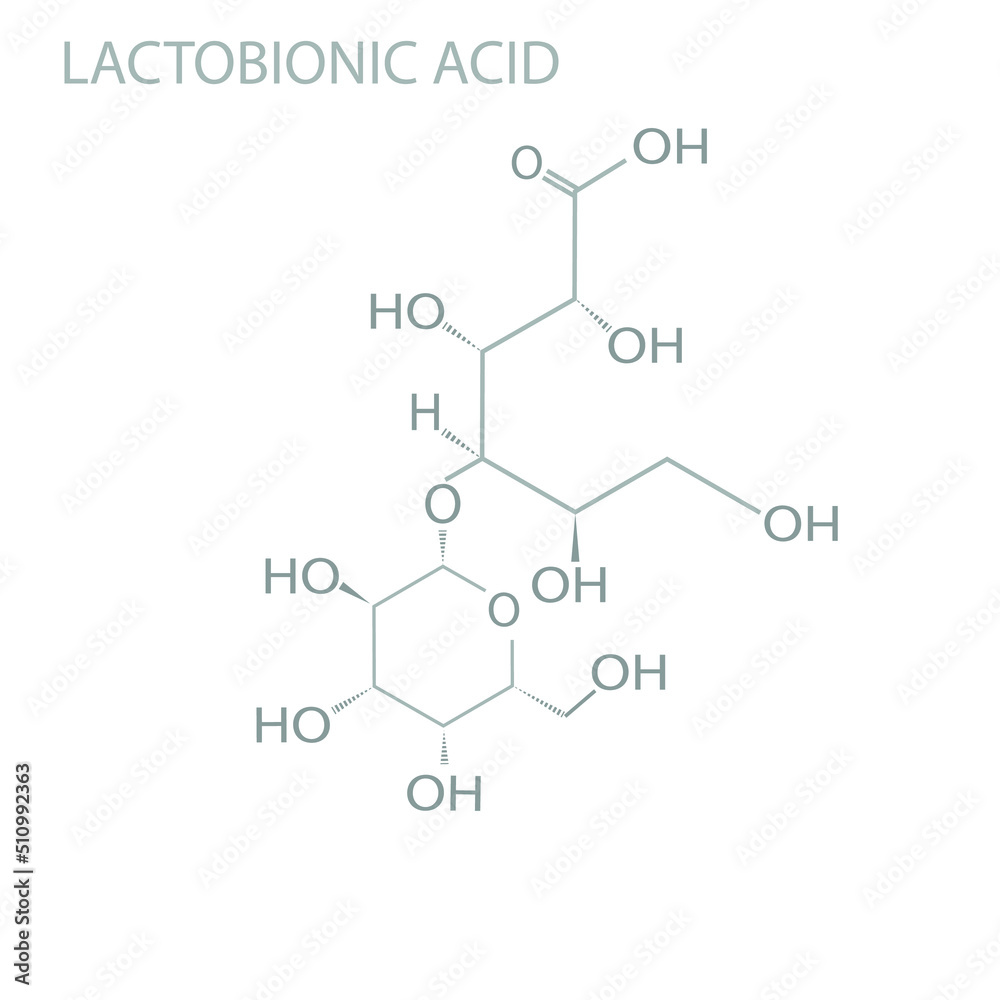 Lactobionic acid molecular skeletal chemical formula. Stock Vector ...