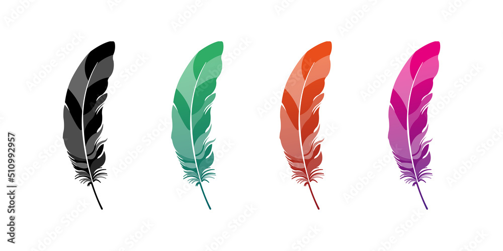 Lettering feather vector. Feather pen. Stock Vector | Adobe Stock