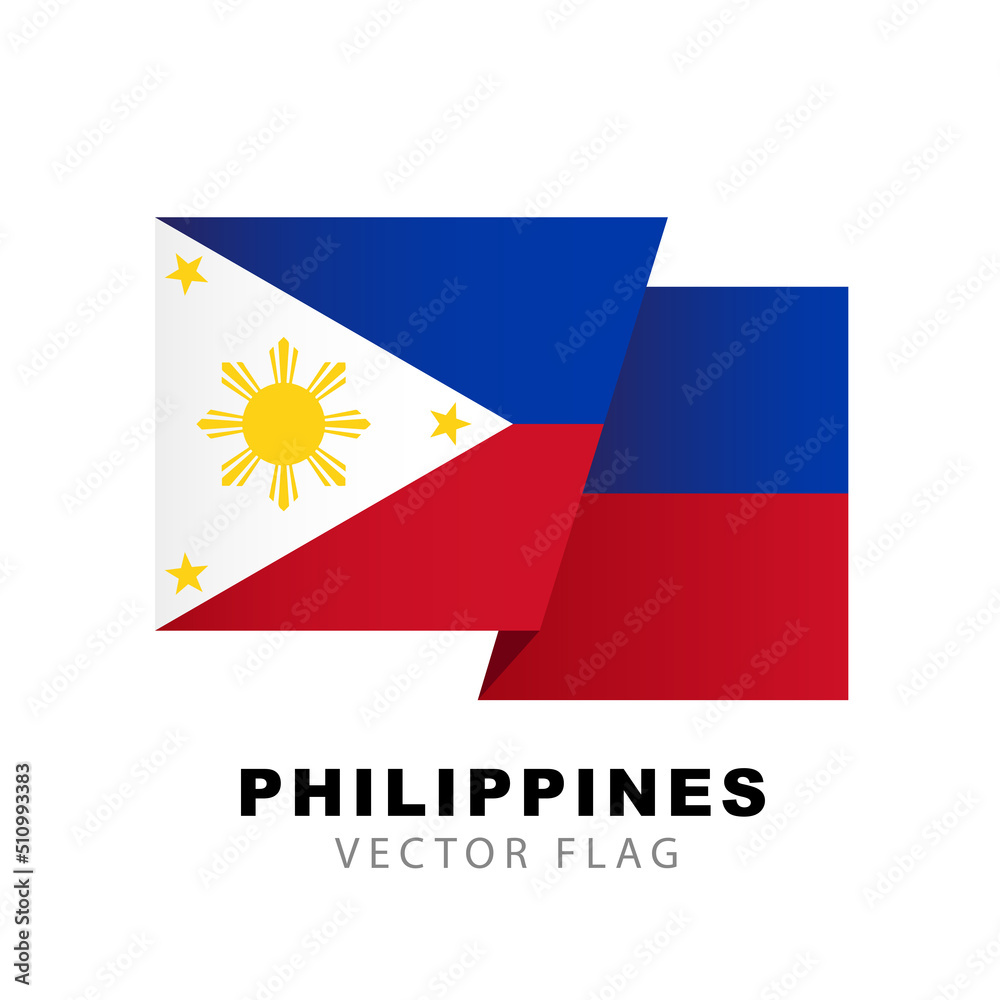Colorful logo of the Philippine flag. Flag of the Philippines. Vector ...
