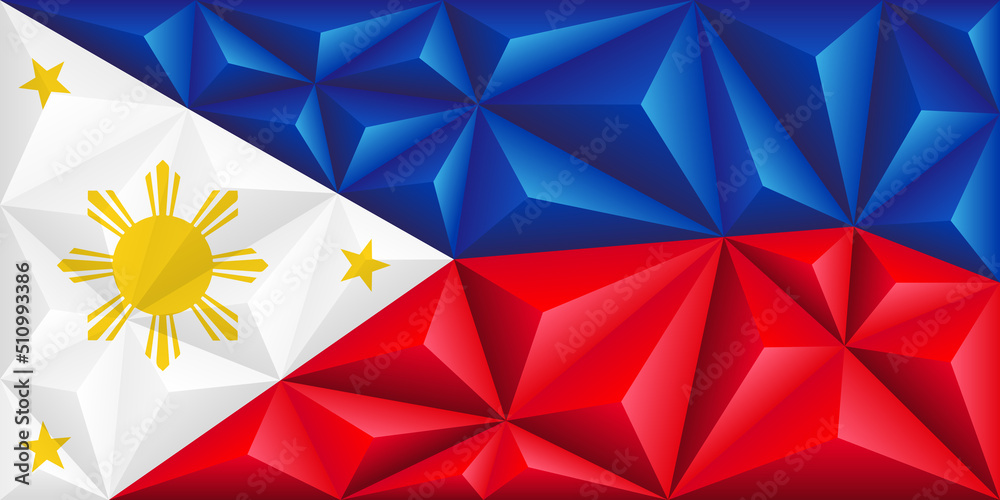 Abstract polygonal background in the form of colorful blue and red ...