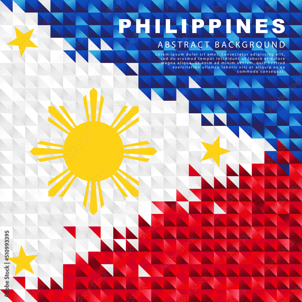 Flag of the Philippines. Abstract background of small triangles in the ...