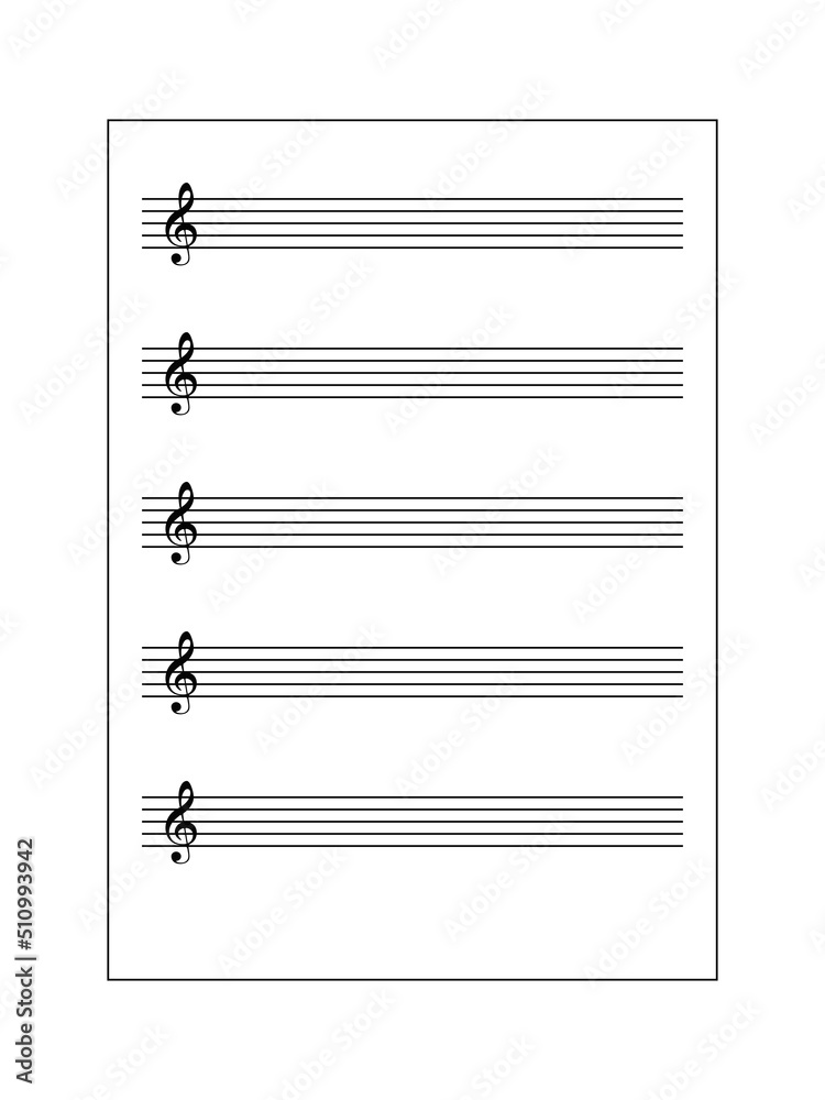 Music sheet vector illustration drawn on white background Stock Vector ...