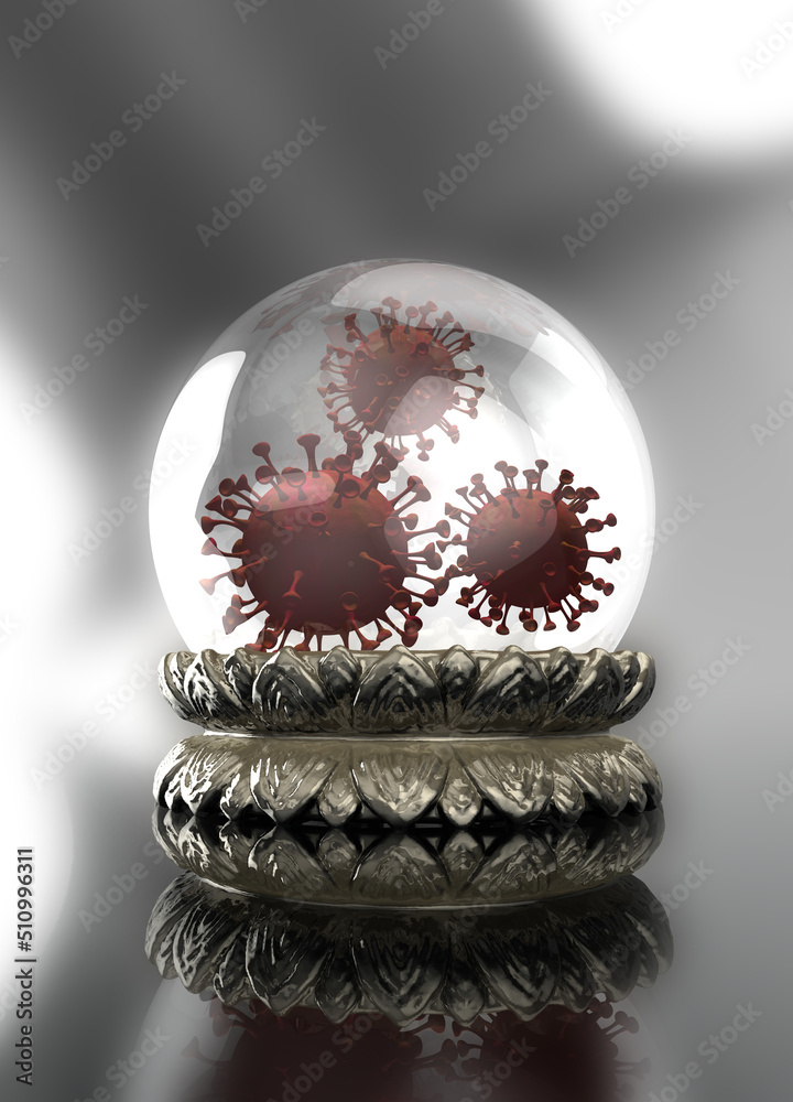 Predicting the future of Covid-19, conceptual illustration Stock ...