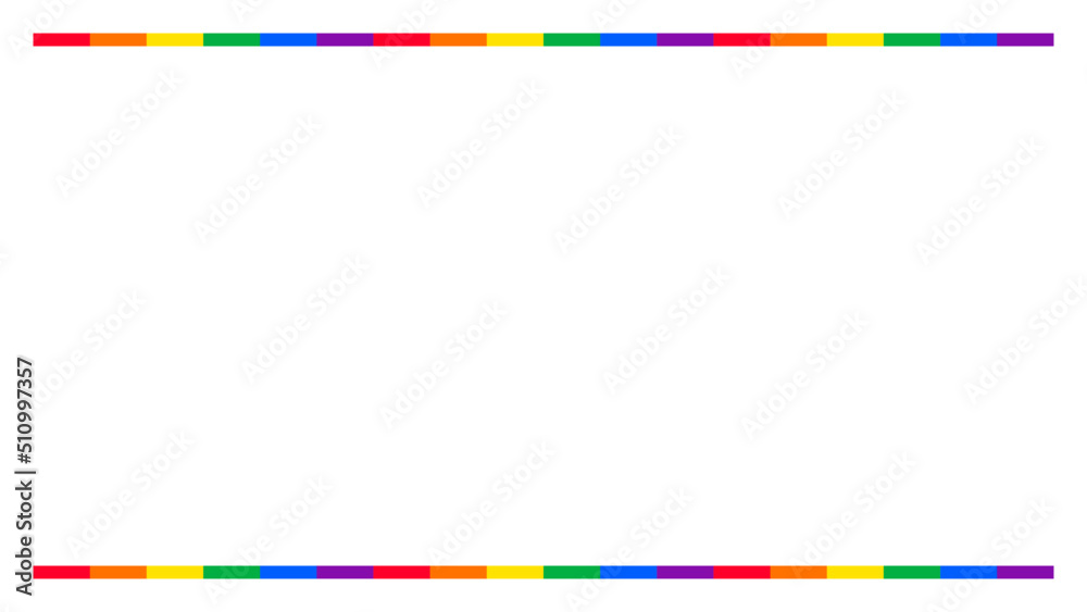 Colorful rainbow striped line border frame background design. Happy ...