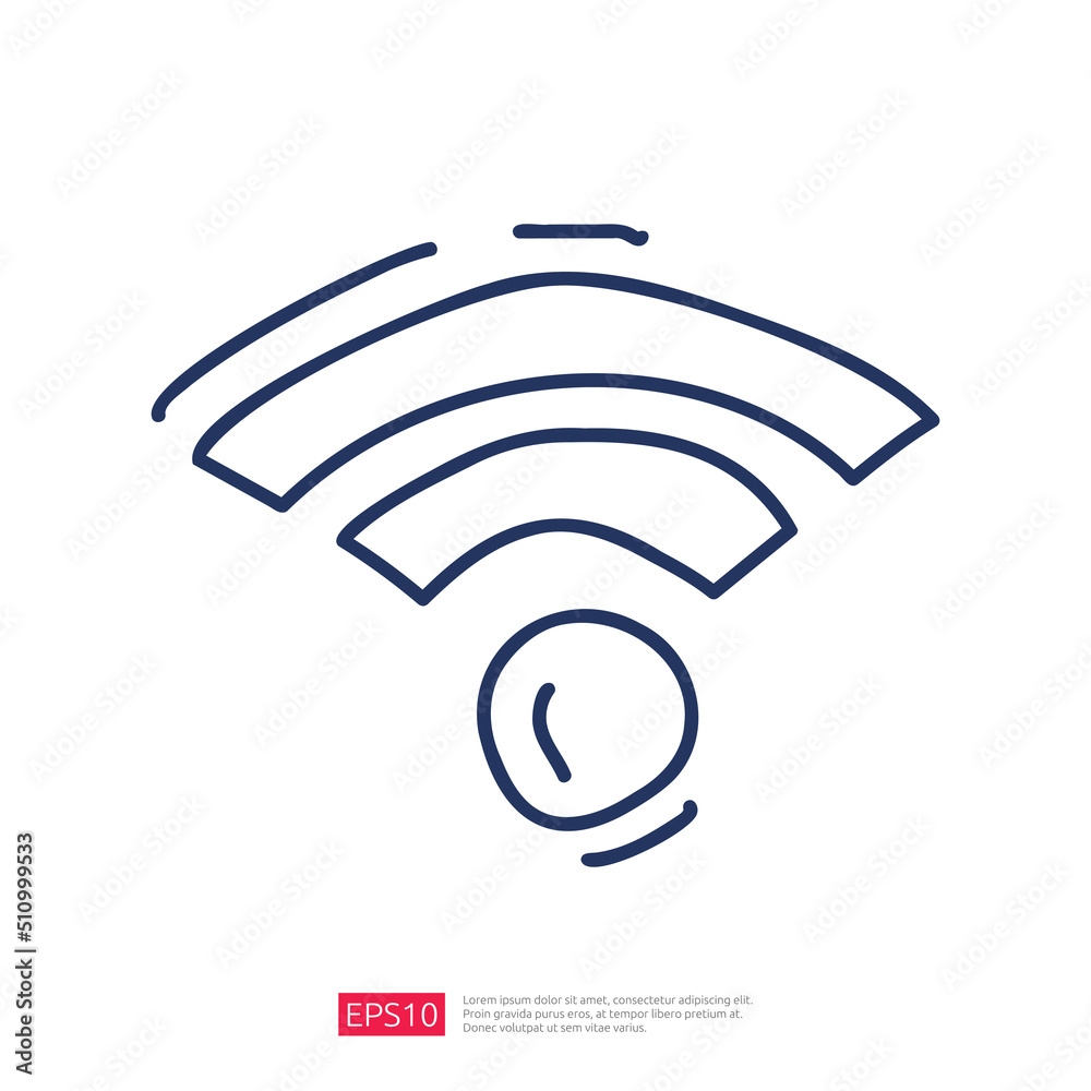 wifi wireless hotspot symbol doodle icon Stock Vector | Adobe Stock