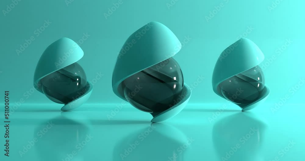 3D Animation, 4K - Looped rotating abstract and transparent crystal ...