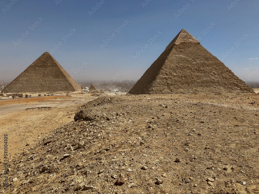 Popular tourist destination ancient Egyptian Giza city ruins of the ...