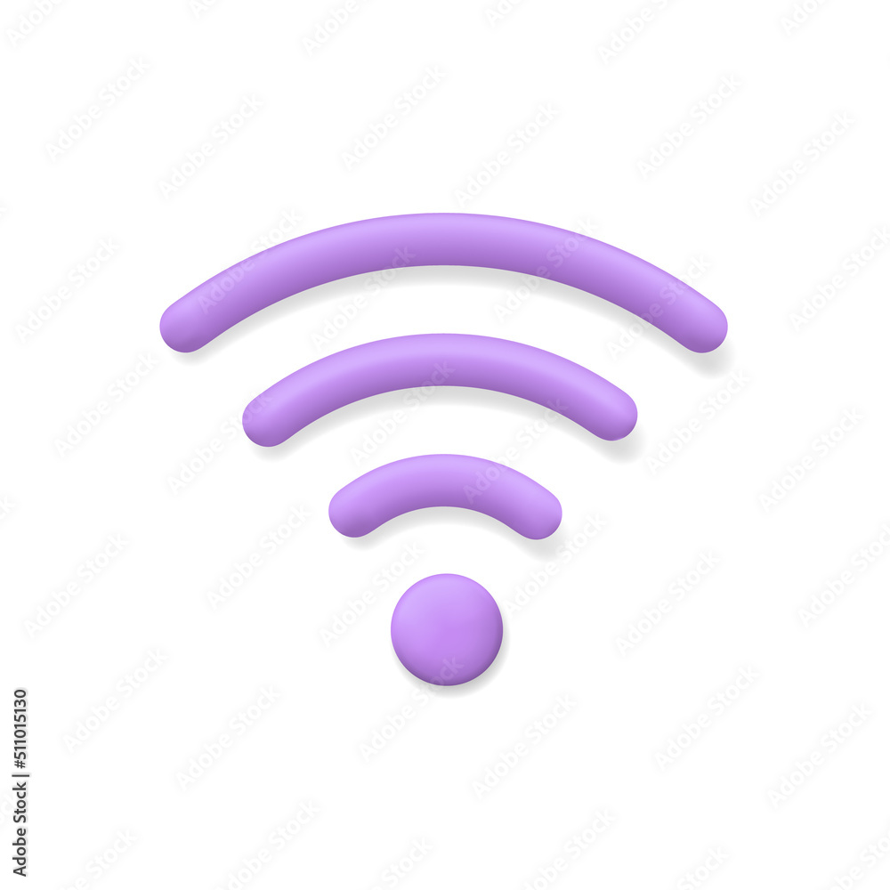 Wifi icon. 3d wifi icon. Symbol of wireless. Wi fi signal. Sign of ...