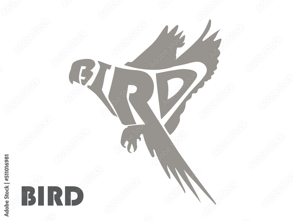 Word forms bird Word art Isolated Stock Vector | Adobe Stock