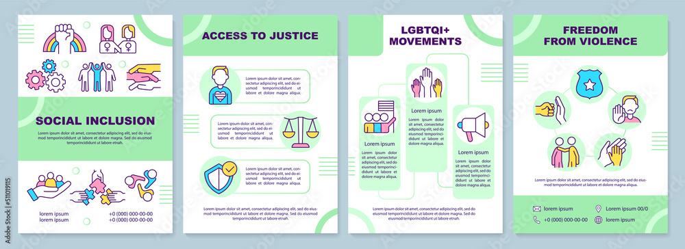 LGBT community programs brochure template. Support LGBTQ. Leaflet ...