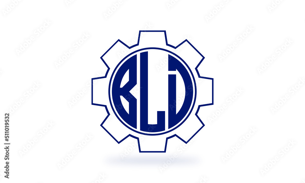 BLD three letter industrial logo with gear icon logo design vector ...