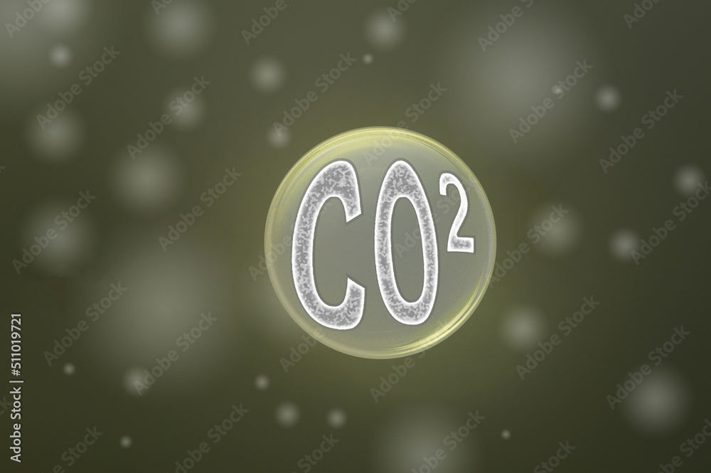 illustrative image of co2 gas molecules. emissions and environmental ...