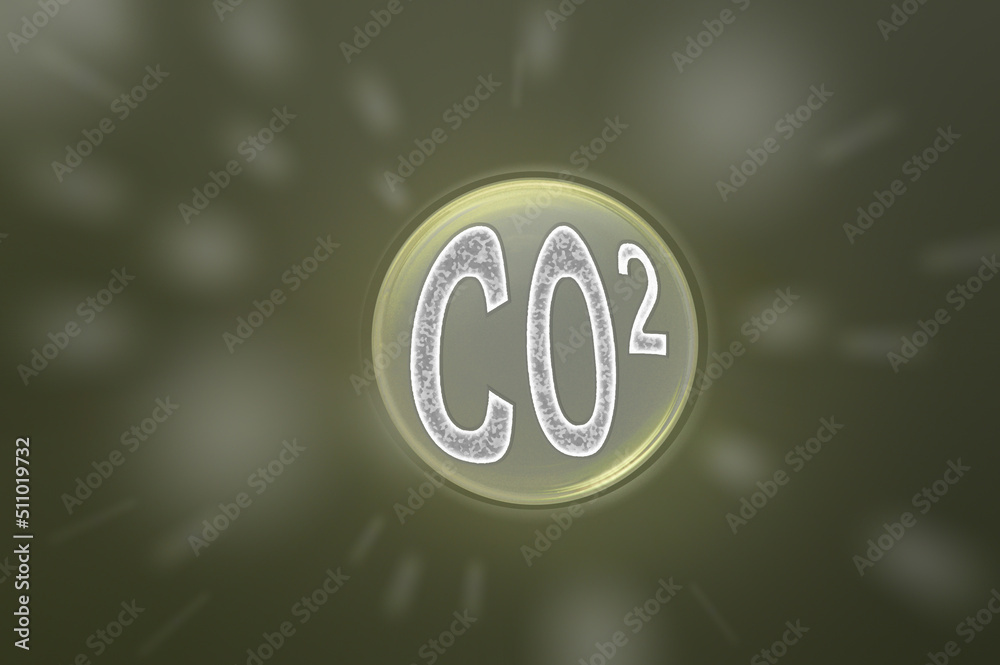 illustrative image of co2 gas molecules. emissions and environmental ...