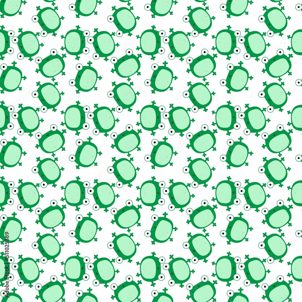 Cartoon seamless kawaii frogs pattern for kids and kindergarten and ...