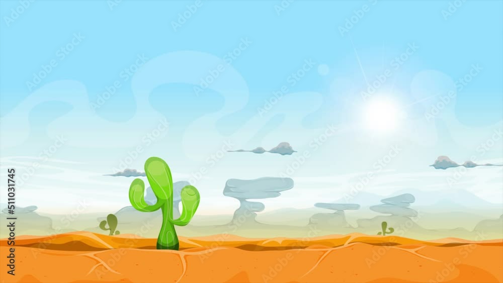 Seamless Western Desert Landscape Animation/ Seamless looped animation ...