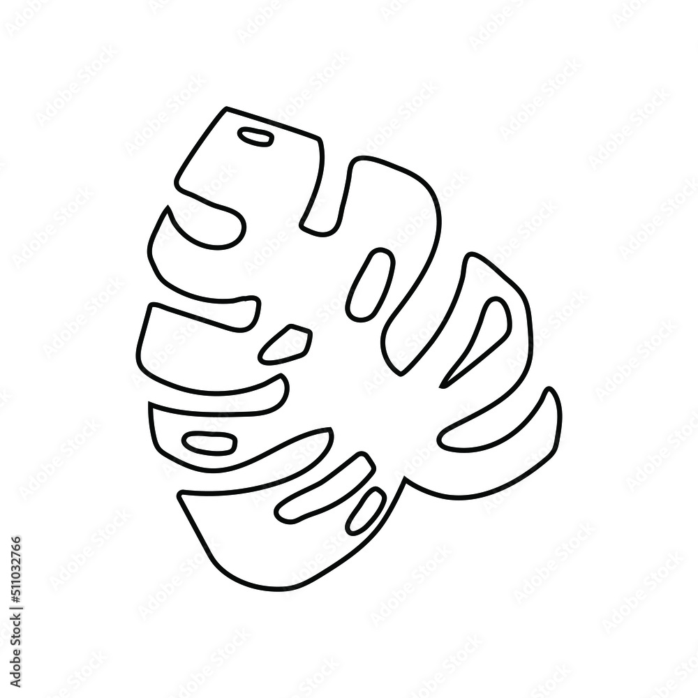 Monstera leaf icon vector. Tropical leaves illustration sign. Palm ...