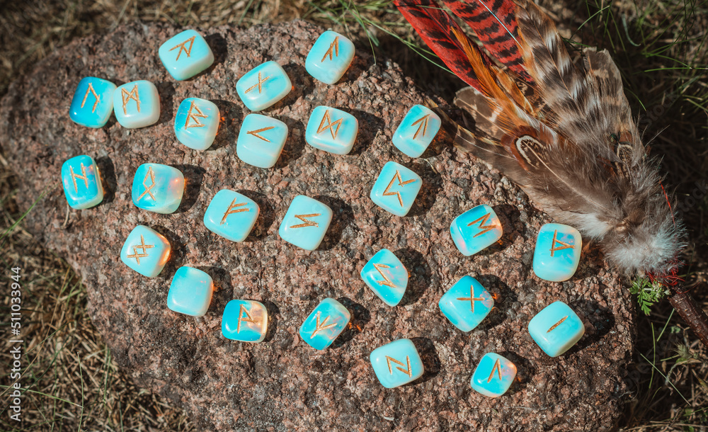 Scandinavian Nordic Runes. Paganism and nature powers, old Gods ...