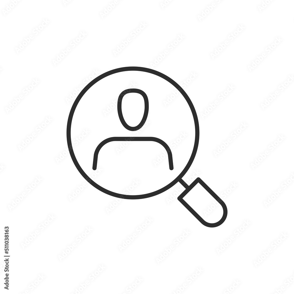 Customer search icon. High quality black vector illustration.. Stock ...