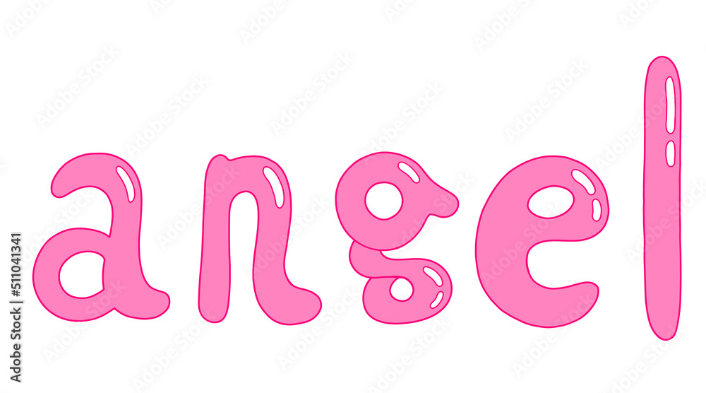 Vector Angel lettering isolated. Beautiful hand drawn calligraphy ...