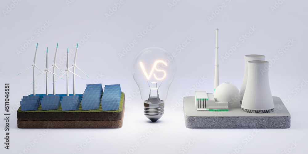 Renewable Energy vs Nonrenewable Energy, Green Energy and polluting ...
