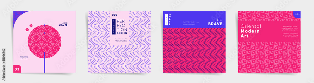 Geometry design square cover for book or catalog template set ...
