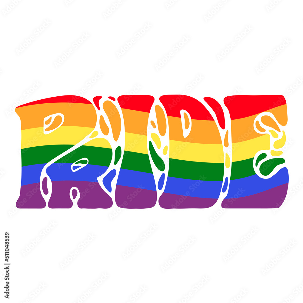 Pride colorful lettering vector. Letters in colors of rainbow LGBT ...
