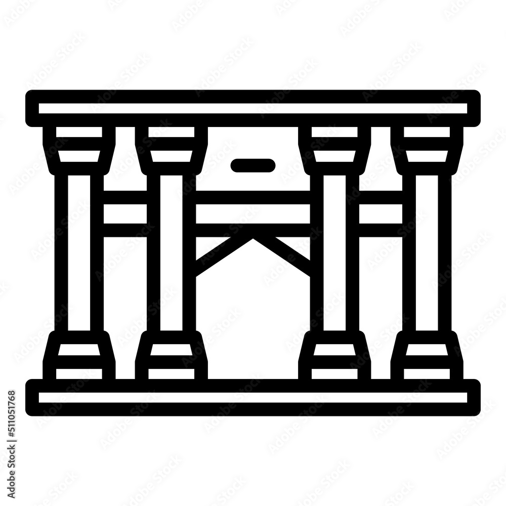 Opera column house icon outline vector. City landmark. Famous monument ...