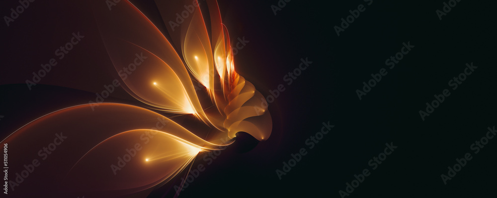 Abstract glowing fire leaf effect background Stock Illustration | Adobe ...