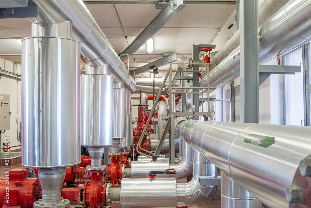 water injection systems in a beverage factory. pumping systems with ...