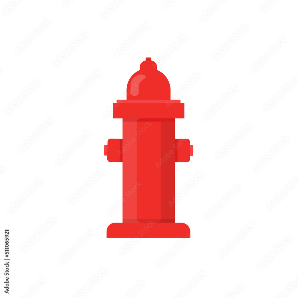 Red hydrant firefighter isolated on white background. Fire hydrant icon ...