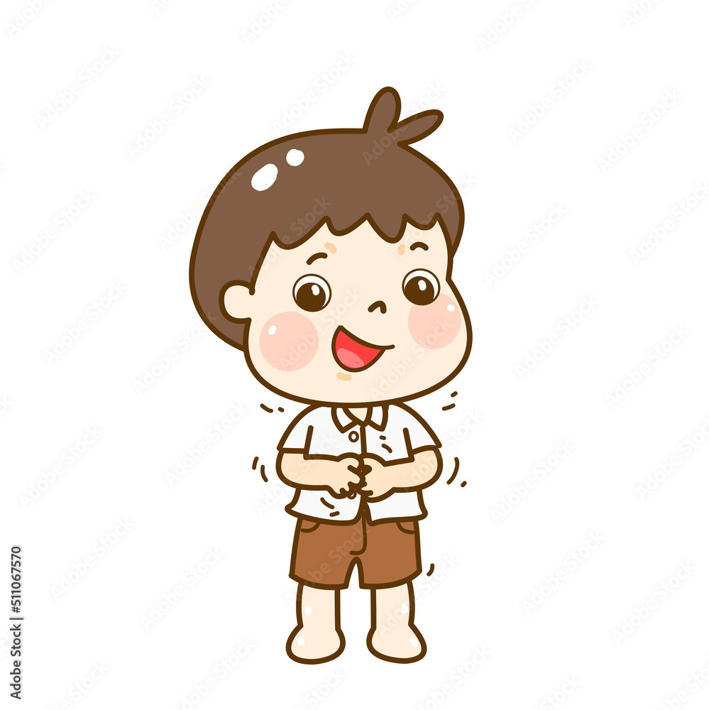 Cartoon kids put on shirt. Stock Vector | Adobe Stock