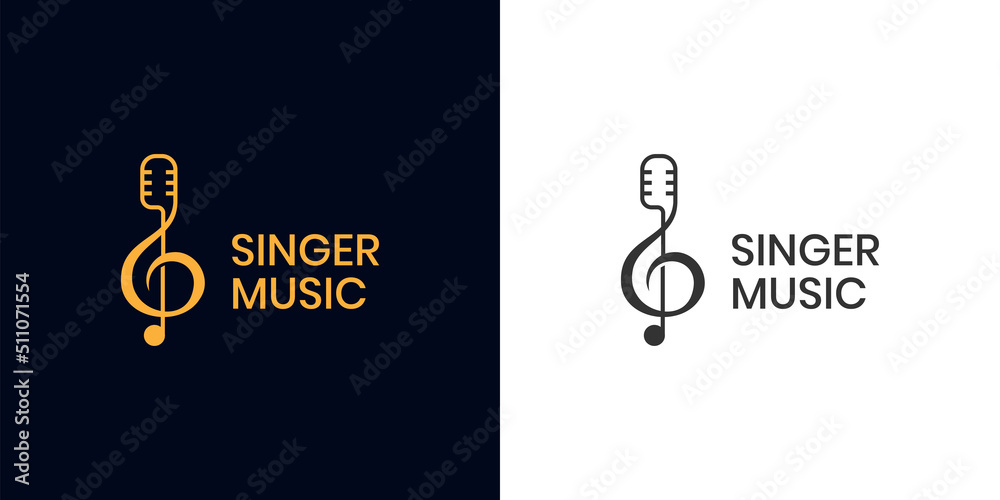 vector design treble clef music with microphone logo element for Sound ...