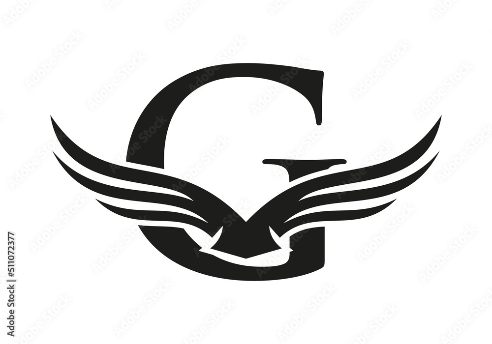 Letter G Wing Logo Design. Initial Flying Wing G Letter Logo. Letter G ...