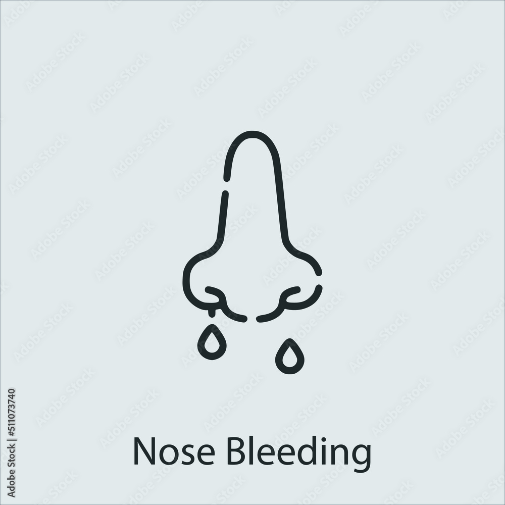 nose bleeding icon vector icon.Editable stroke.linear style sign for ...