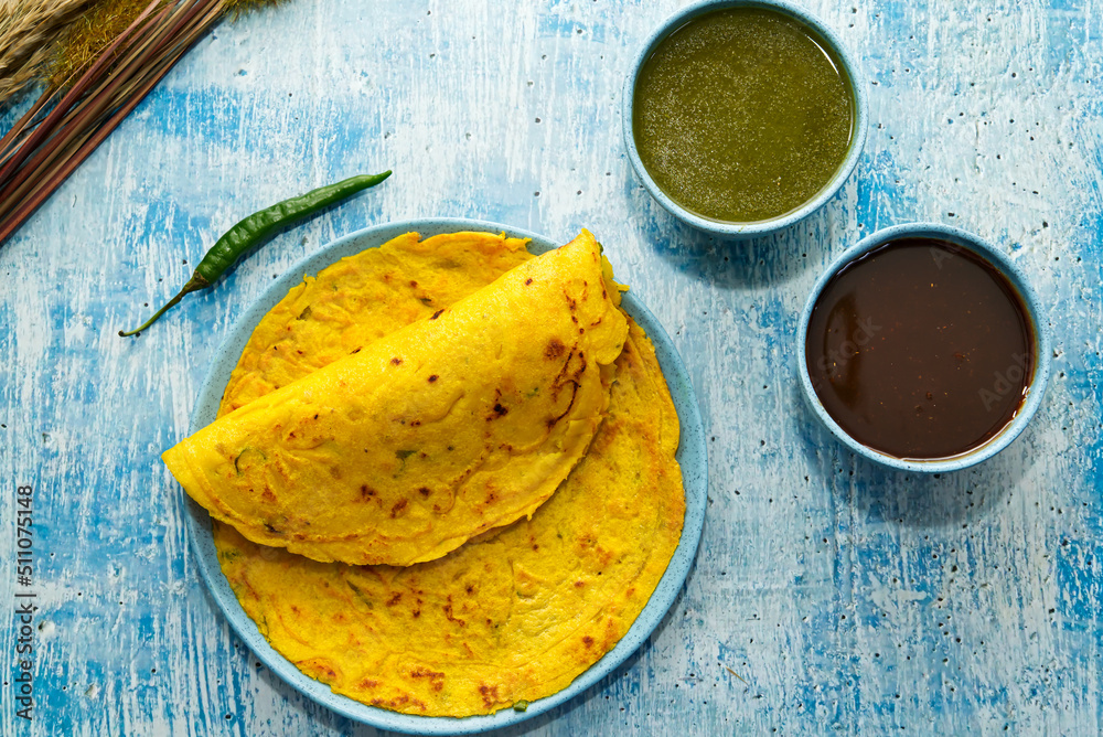 Moong Dal Chilla is made with yellow moong dal Stock Photo | Adobe Stock