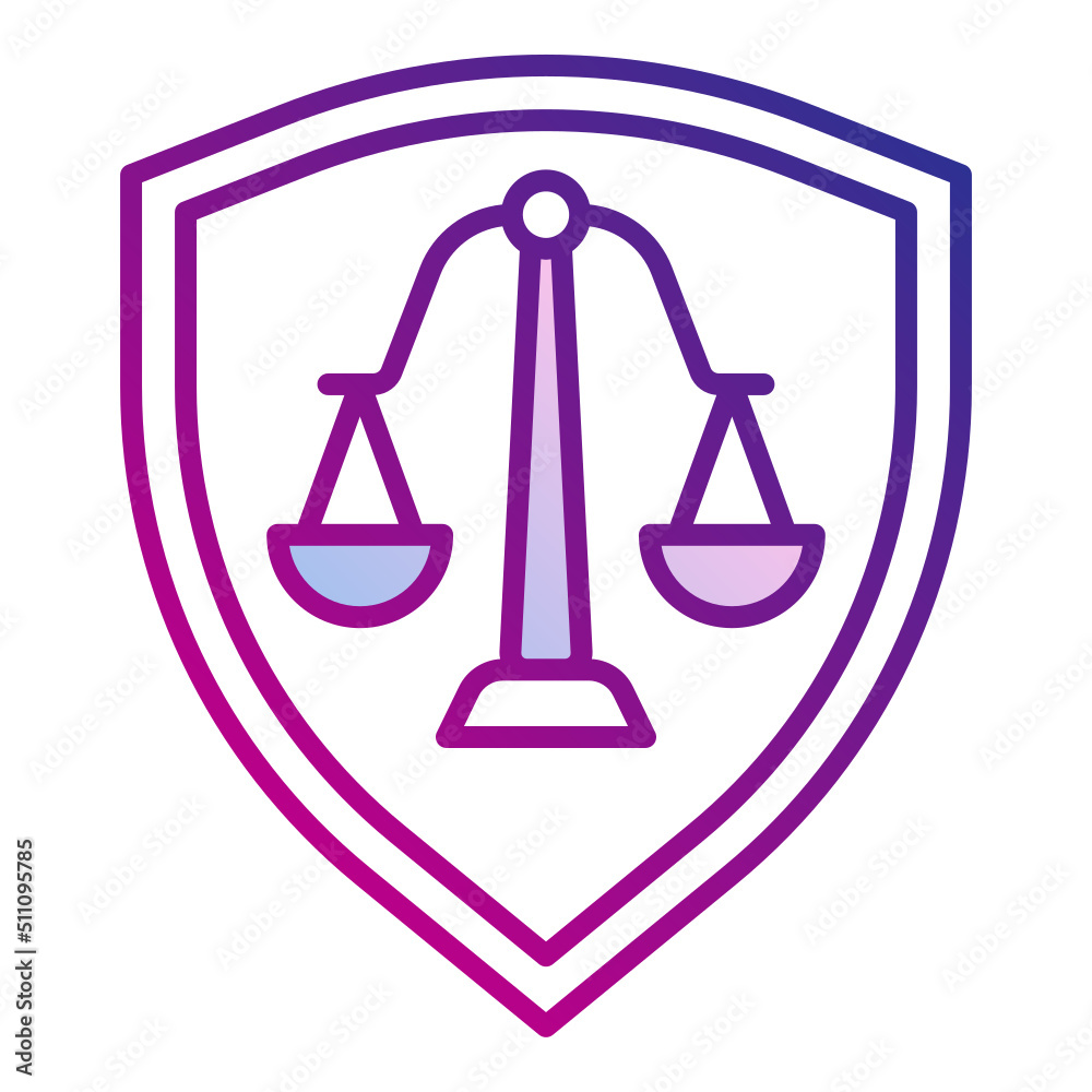 shield and scales of justice icon on transparent background Stock 벡터 ...