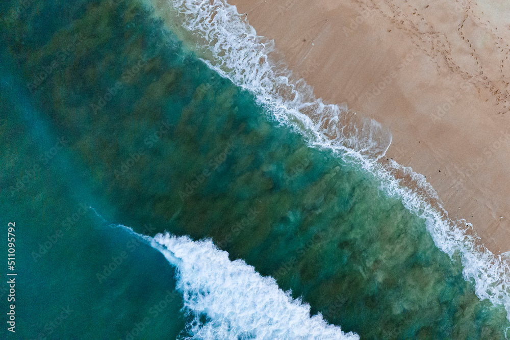 Top down ocean view from drone of Oahu, Hawaii Stock Photo | Adobe Stock