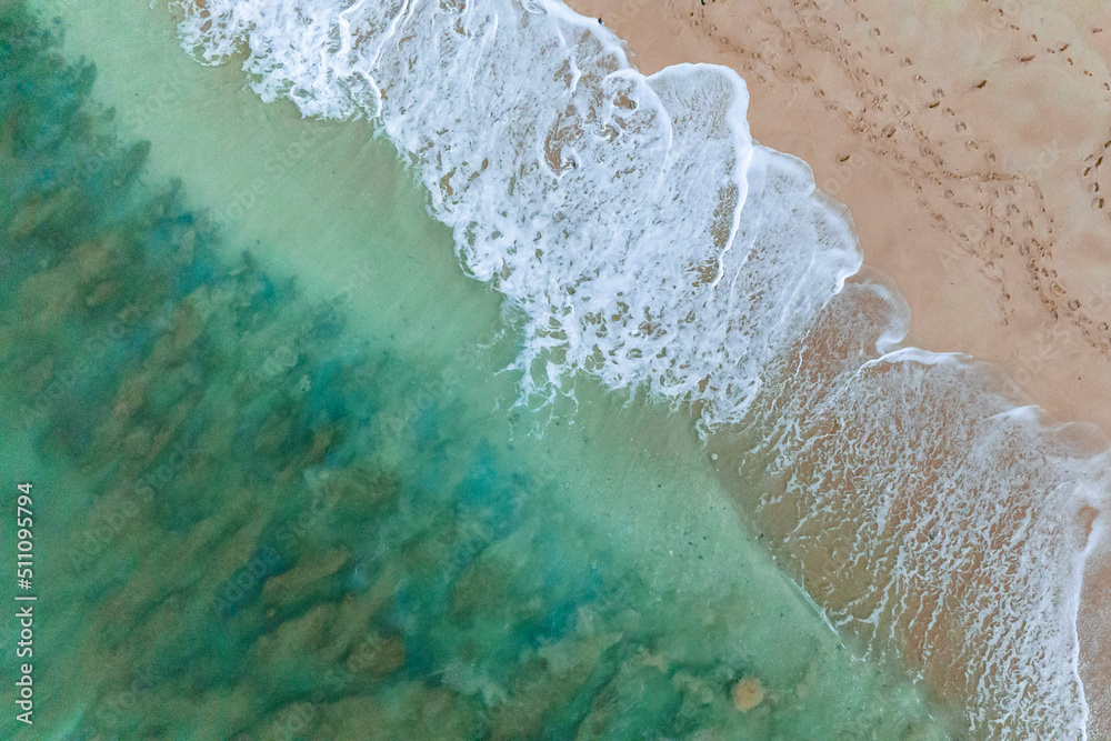 Top down ocean view from drone of Oahu, Hawaii Stock Photo | Adobe Stock