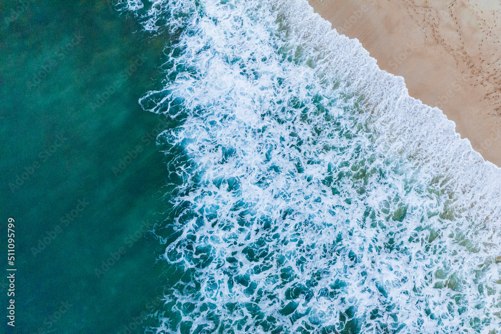 Top down ocean view from drone of Oahu, Hawaii Stock Photo | Adobe Stock