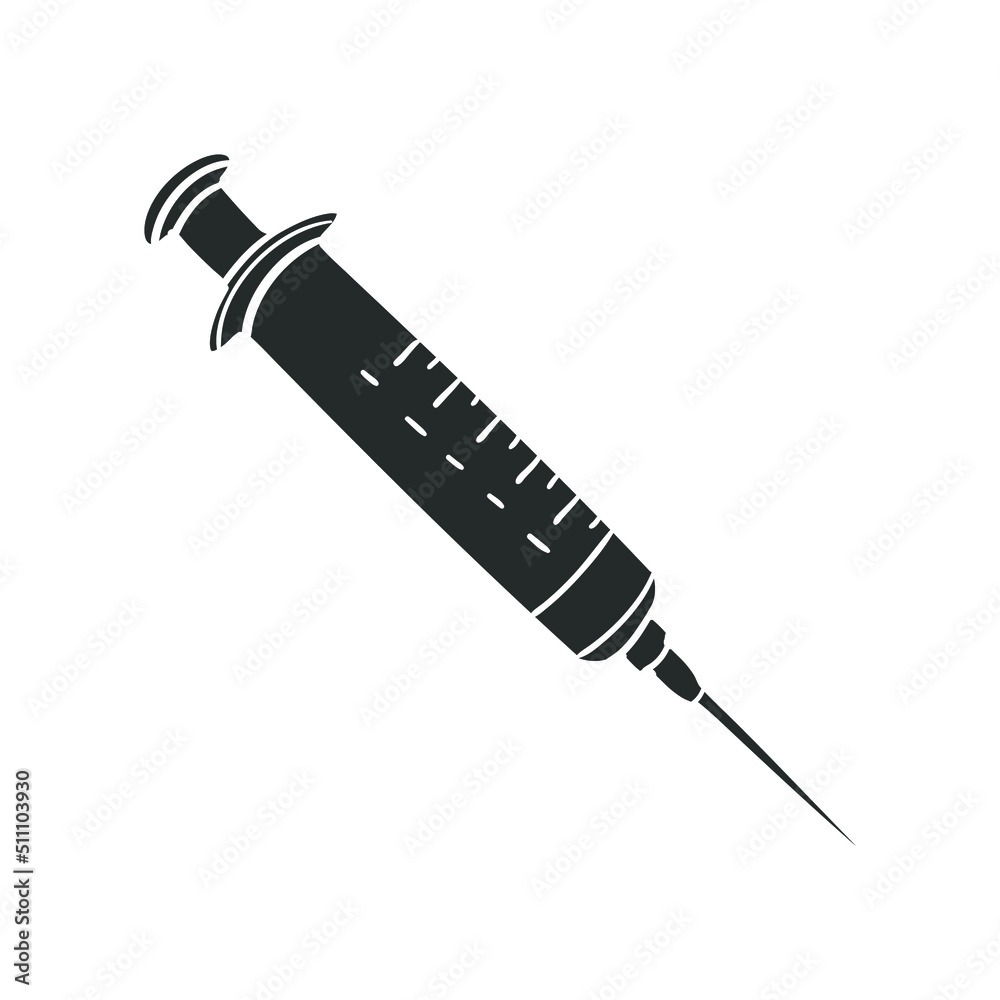 Syring Icon Silhouette Illustration. Doctor Vector Graphic Pictogram ...