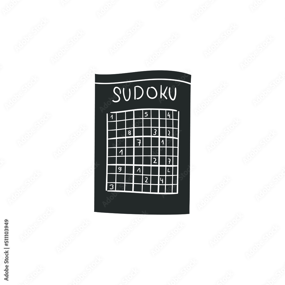 Sudoku Icon Silhouette Illustration. Activity Vector Graphic Pictogram ...