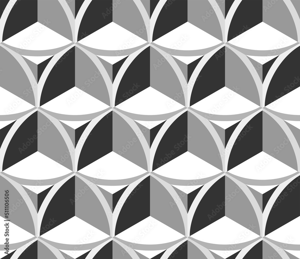 Seamless vector 3D pattern with cubes. Optical illusions. Template for ...