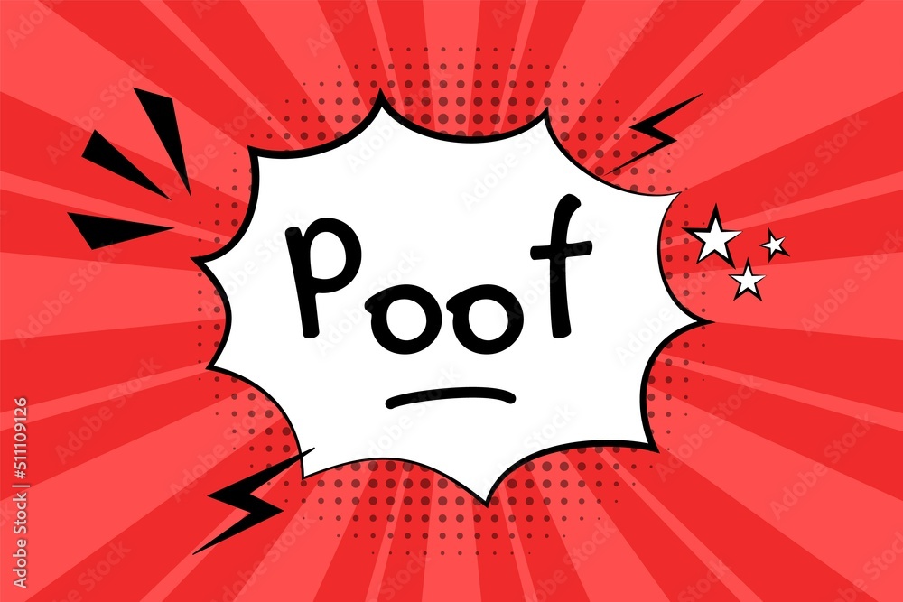 Poof - comic expression vector illustration text Smelling pop art comic ...