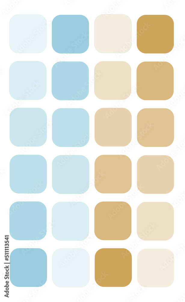 In vertical format, design of squares with rounded corners of gradient ...