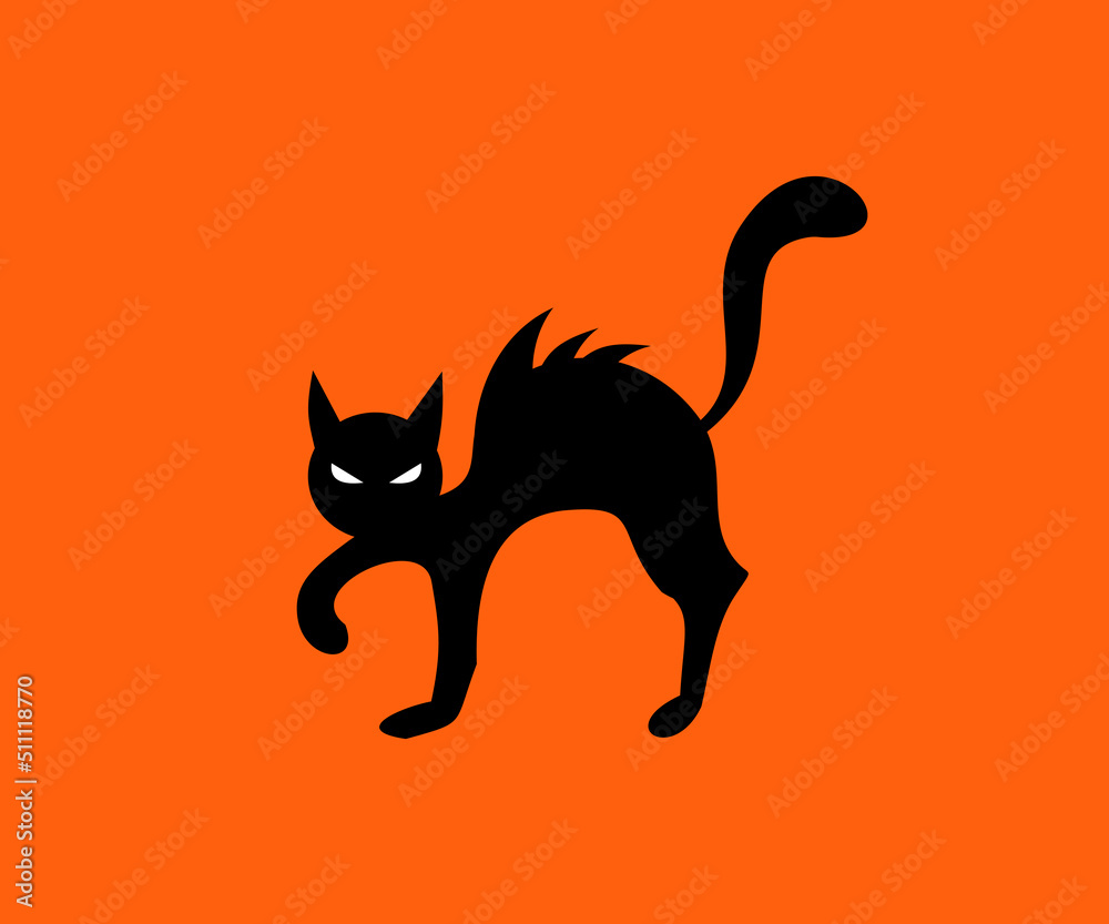Halloween cat vector illustration. Stock Vector | Adobe Stock