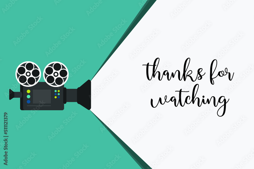 'Thanks for Watching' title screen concept design with retro looking ...