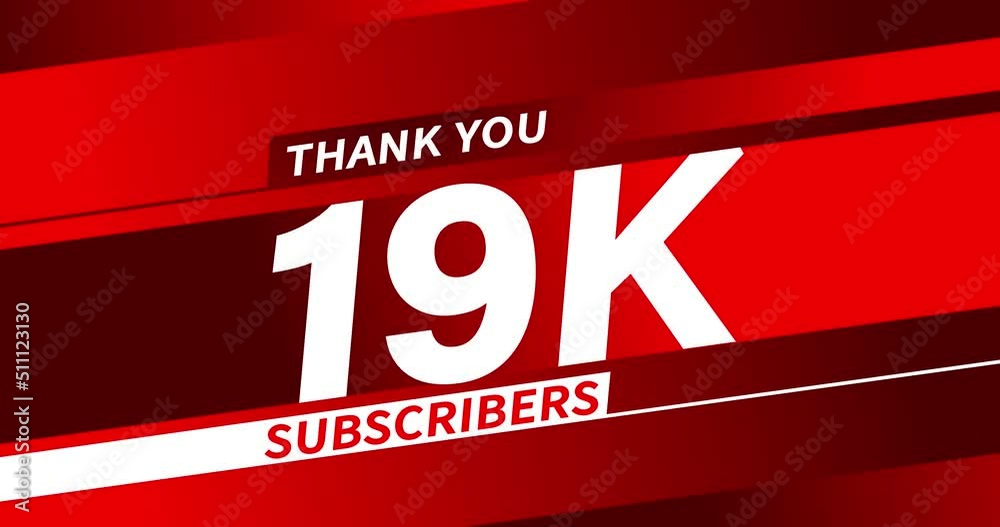 Thank you 19K subscribers modern animation banner design Stock Video ...