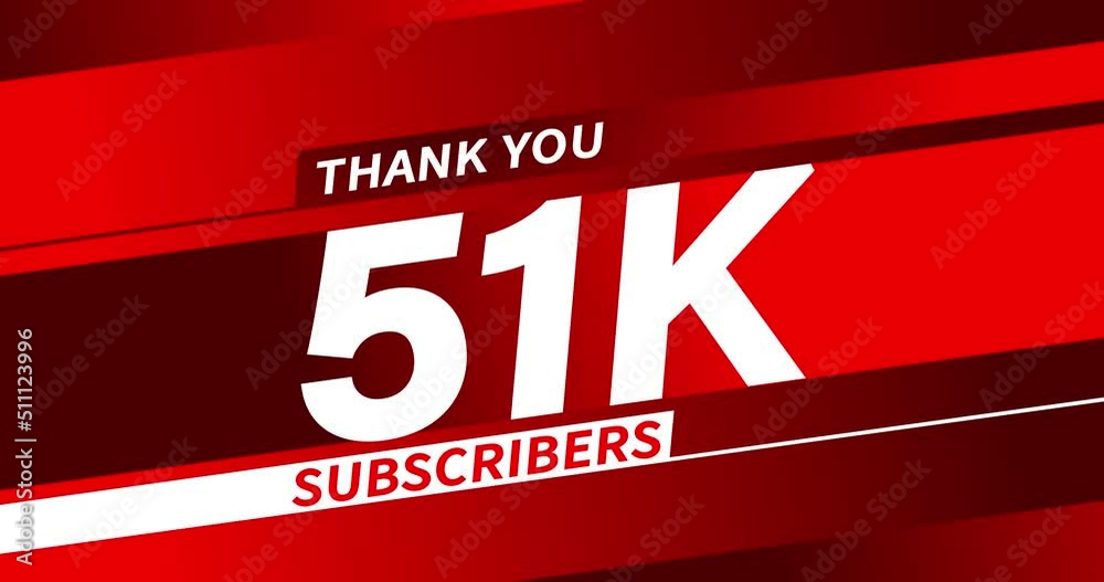 Thank you 51K subscribers modern animation banner design Stock Video ...