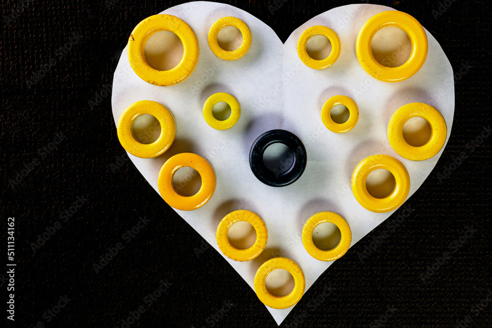 Chips, shapes, various shapes,heart shape background, combinations for ...